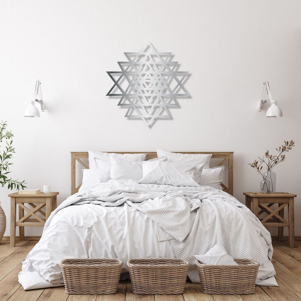 Geometric Metal Wall Art Metal Triangle in Triangle Sign for - Etsy