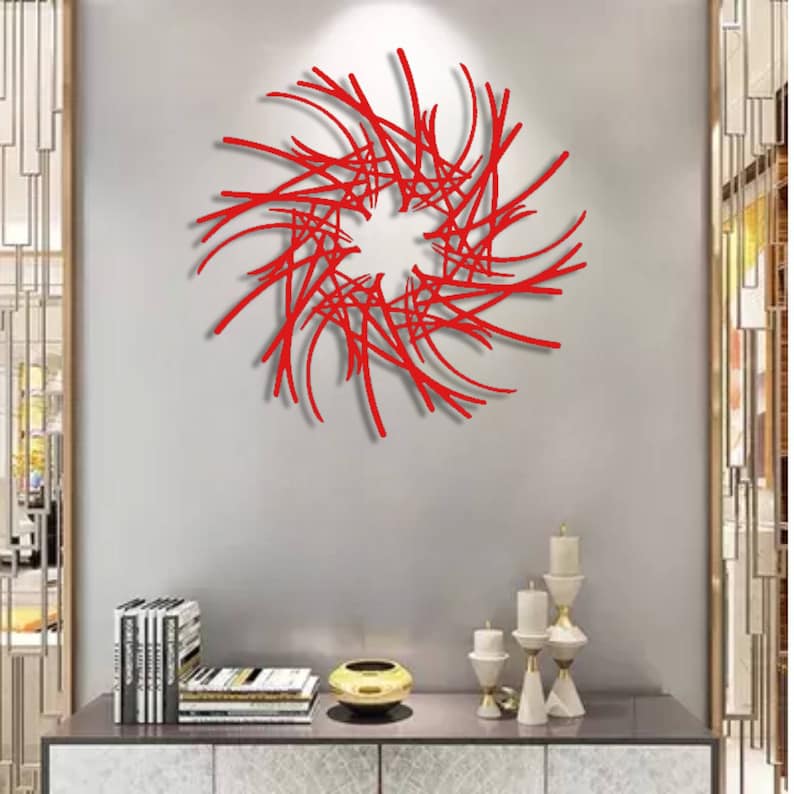Glossy Red Metal Storm Sign Wall Hangingluxury Wall Decorred - Etsy