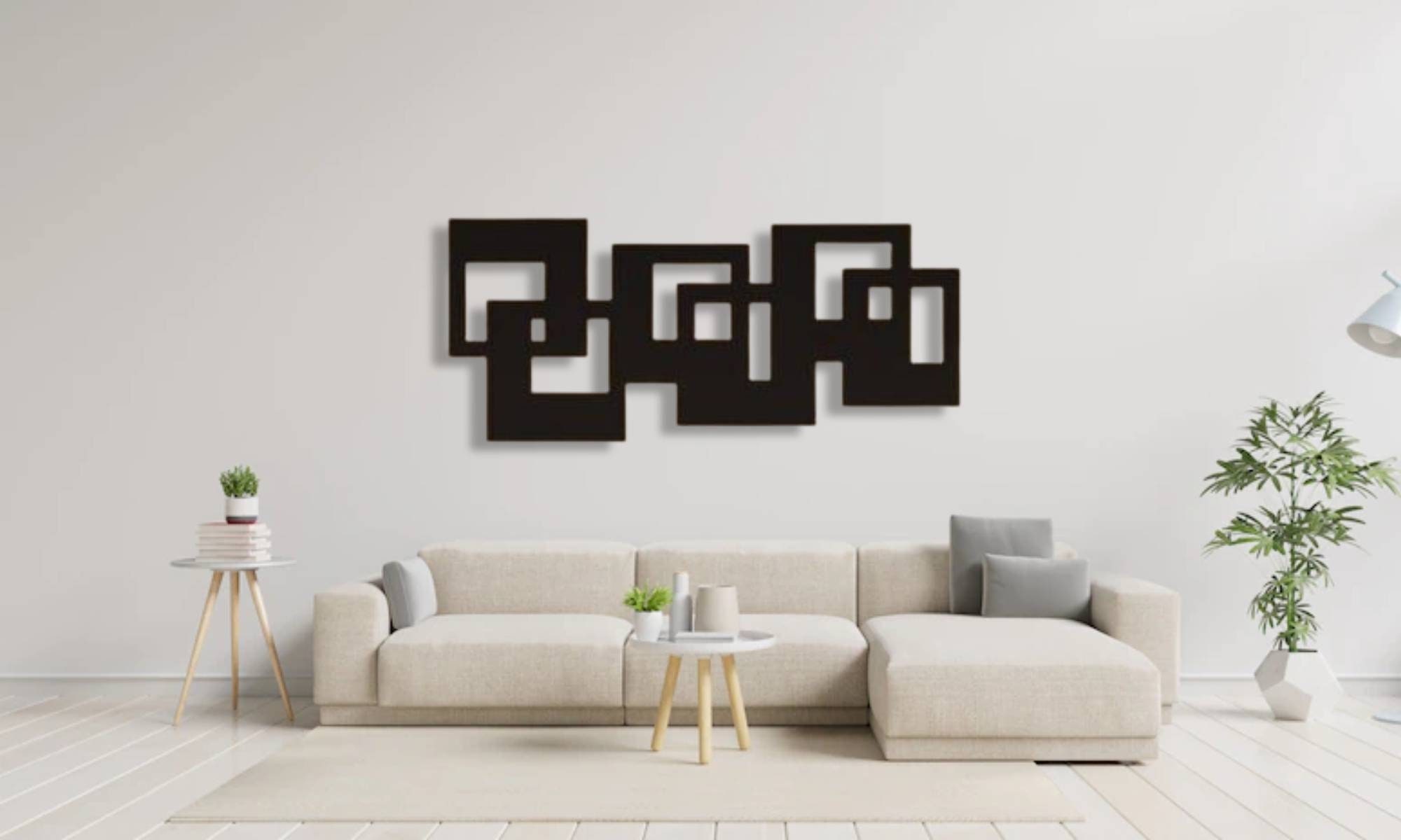 Black Metal Minimalist Wall Art Metal Abstract Geometric Sign - Etsy