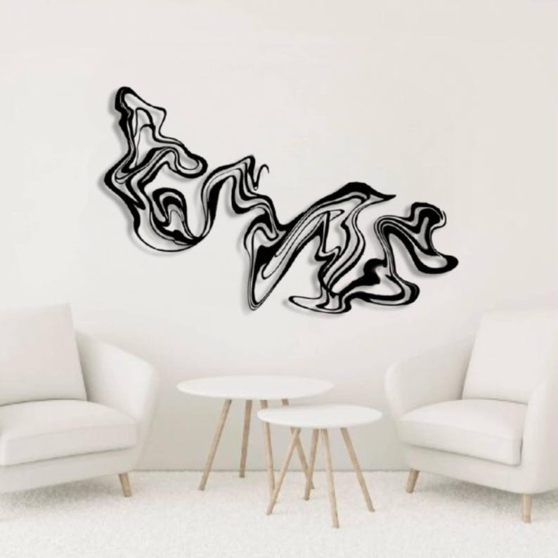 Metal Abstract Sign for Wall,large Modern Metal Wall Art for Bedroom ...