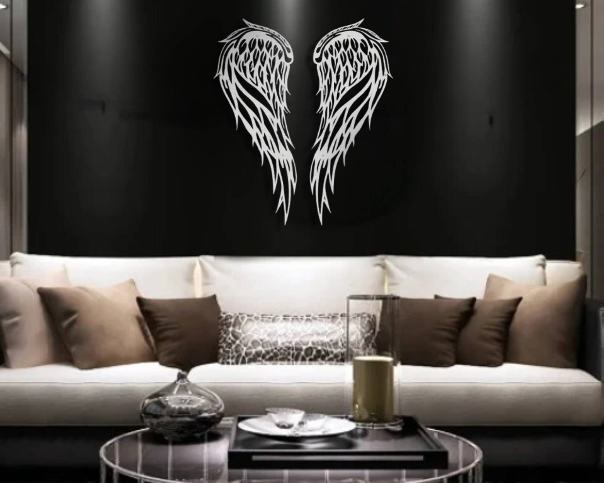 Large Angel Wings Metal Wall Art, Large Angel Wings Wall Hanging, Angel ...