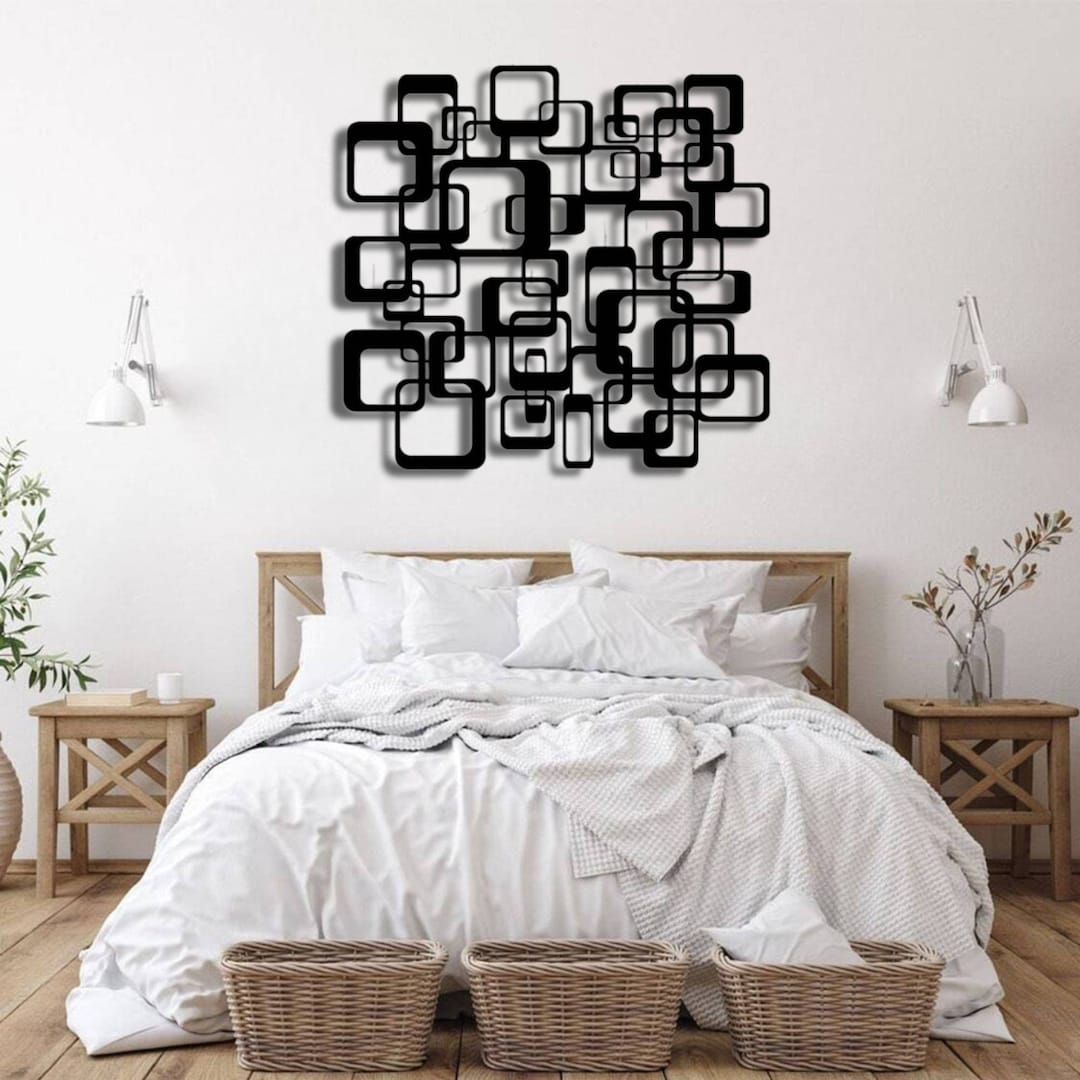 Black Metal Sketch Rectangle Wall Decor ,child Drawing Wall Decor ...