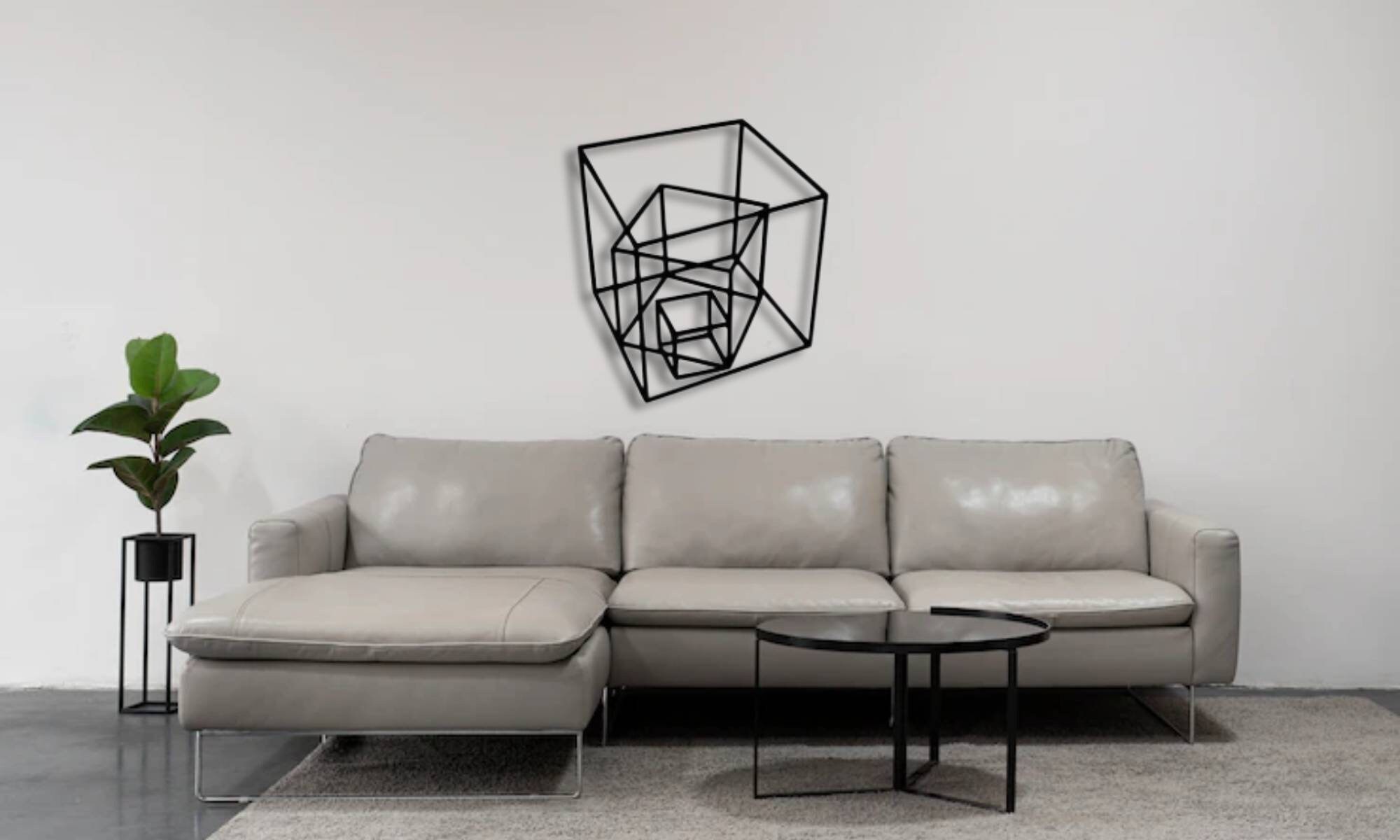 Cube in Cube Metal Wall Art Geometric Metal Wall Art 3d Cube - Etsy