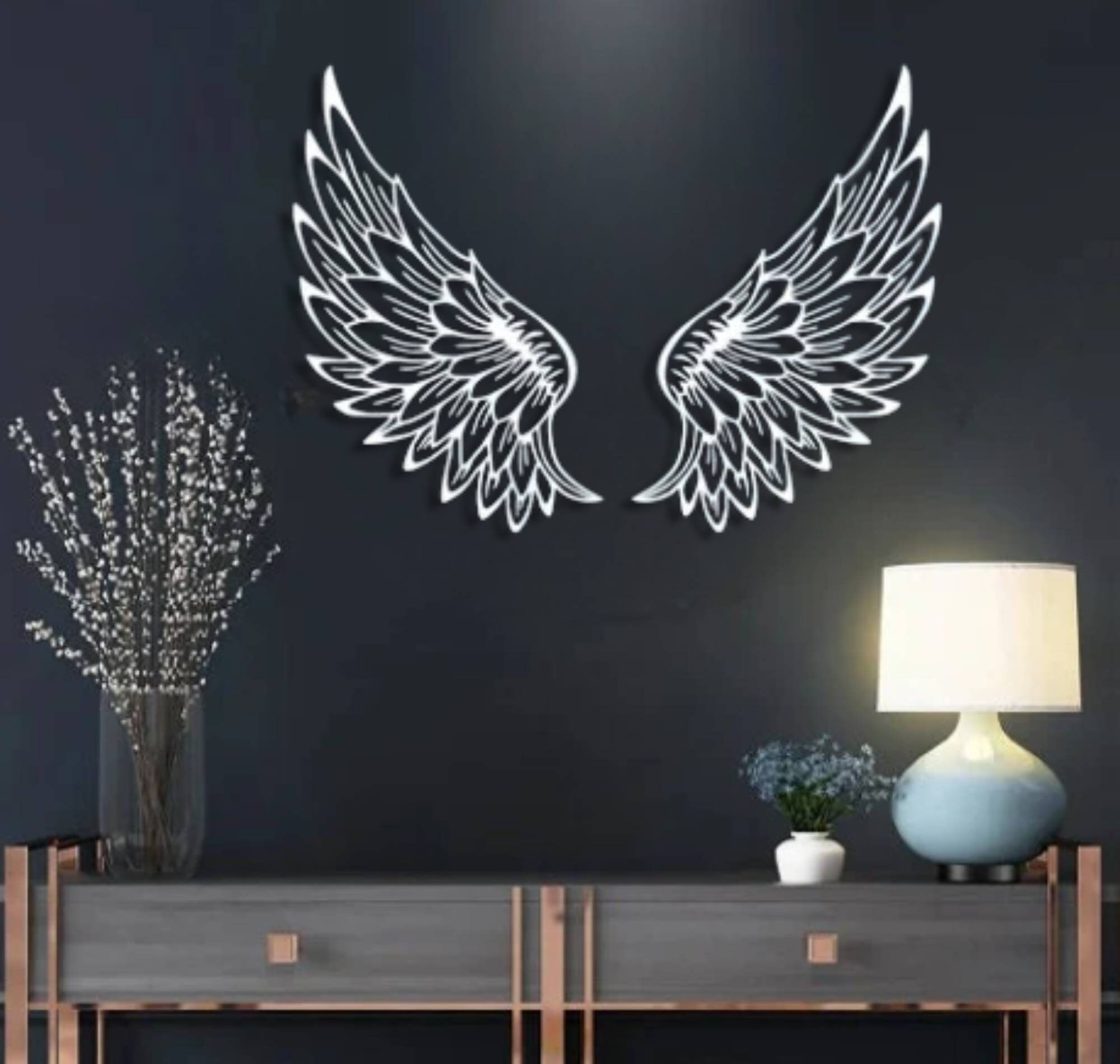 Large Angel Wings Metal Wall Art, Large Angel Wings Wall Hanging,baby ...