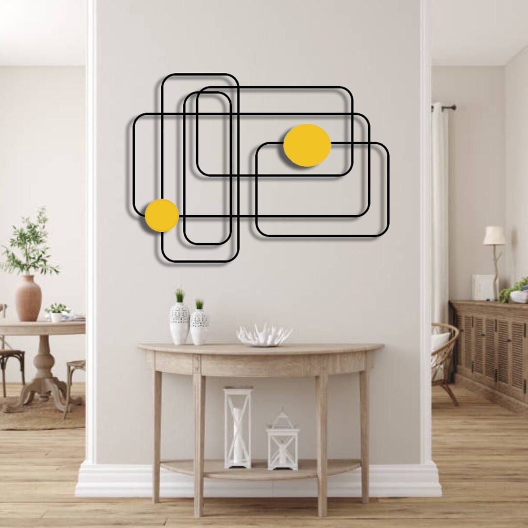 Black and Gold Luxury Metal Wall Decor,minimalist Metal Wall Decor ...