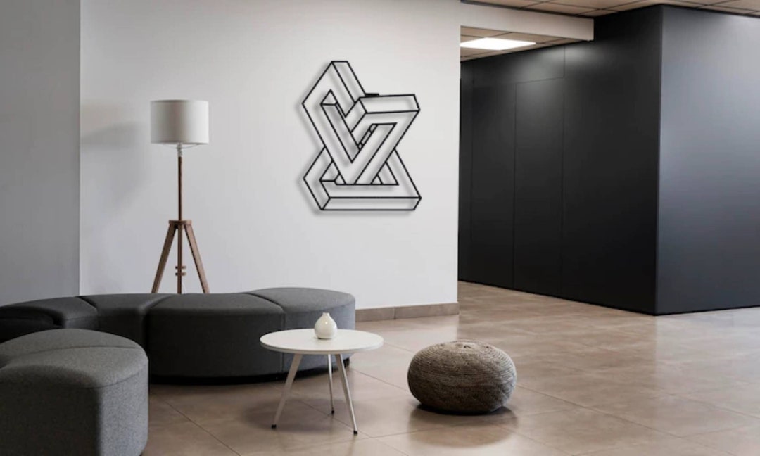 Metal Cube Sign Wall Hanging Metal Cubic Wall Art Minimalst - Etsy