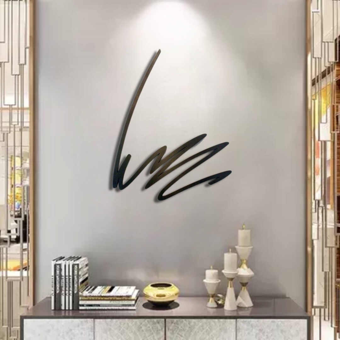 Signature Metal Wall Sculpture,abstract Metal Signature Sign Wall ...