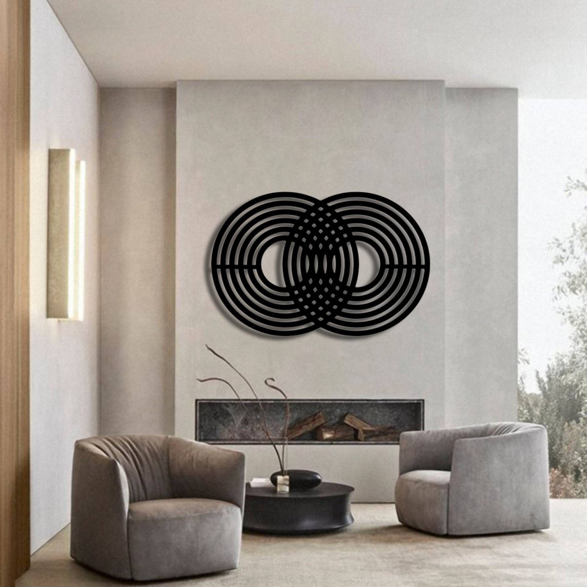 Irregular Circle in Circle Wall Decoration,abstract Metal Wall Hanging ...