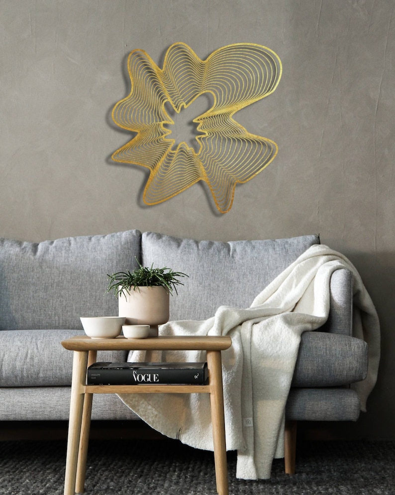 Golden Metal Irregular Wall Sculptureunique Wall - Etsy