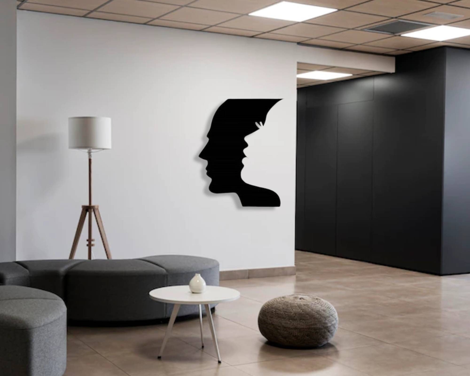 Face Metal Wall Art Metal Abstract Surrealist Face Sign for - Etsy