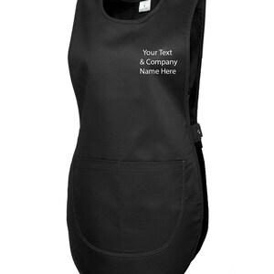 Personalised Custom Embroidered Ladies Pocket Tabard Workwear Text ...