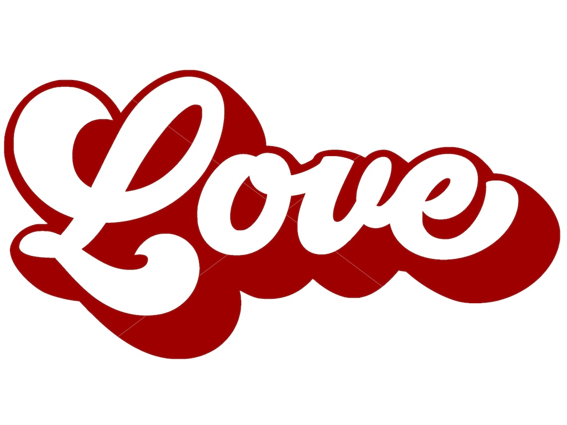 Love SVG Retro Love SVG Love Cutfile Groovy Love Svg - Etsy