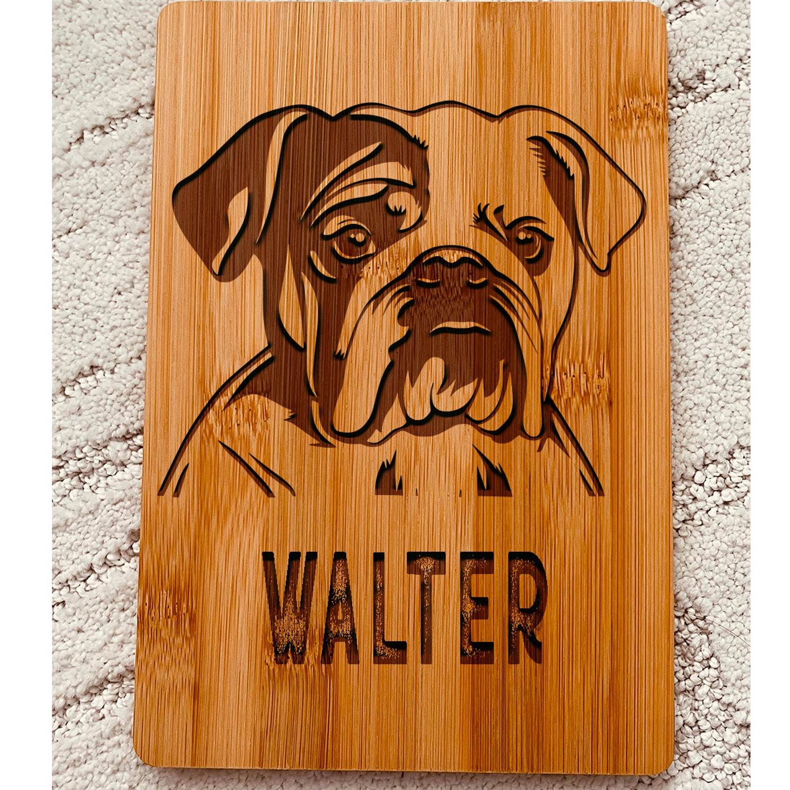Personalized English Bulldog Cutting Board - Laser Engraving - Dad Gift ...