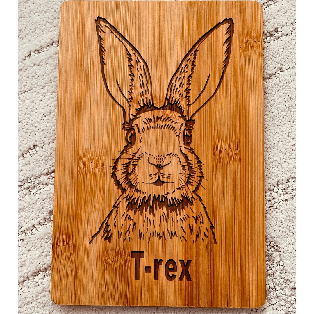 Personalized Bunny Rabbit Cutting Board - Laser Engraved - Bunny Rabbit ...