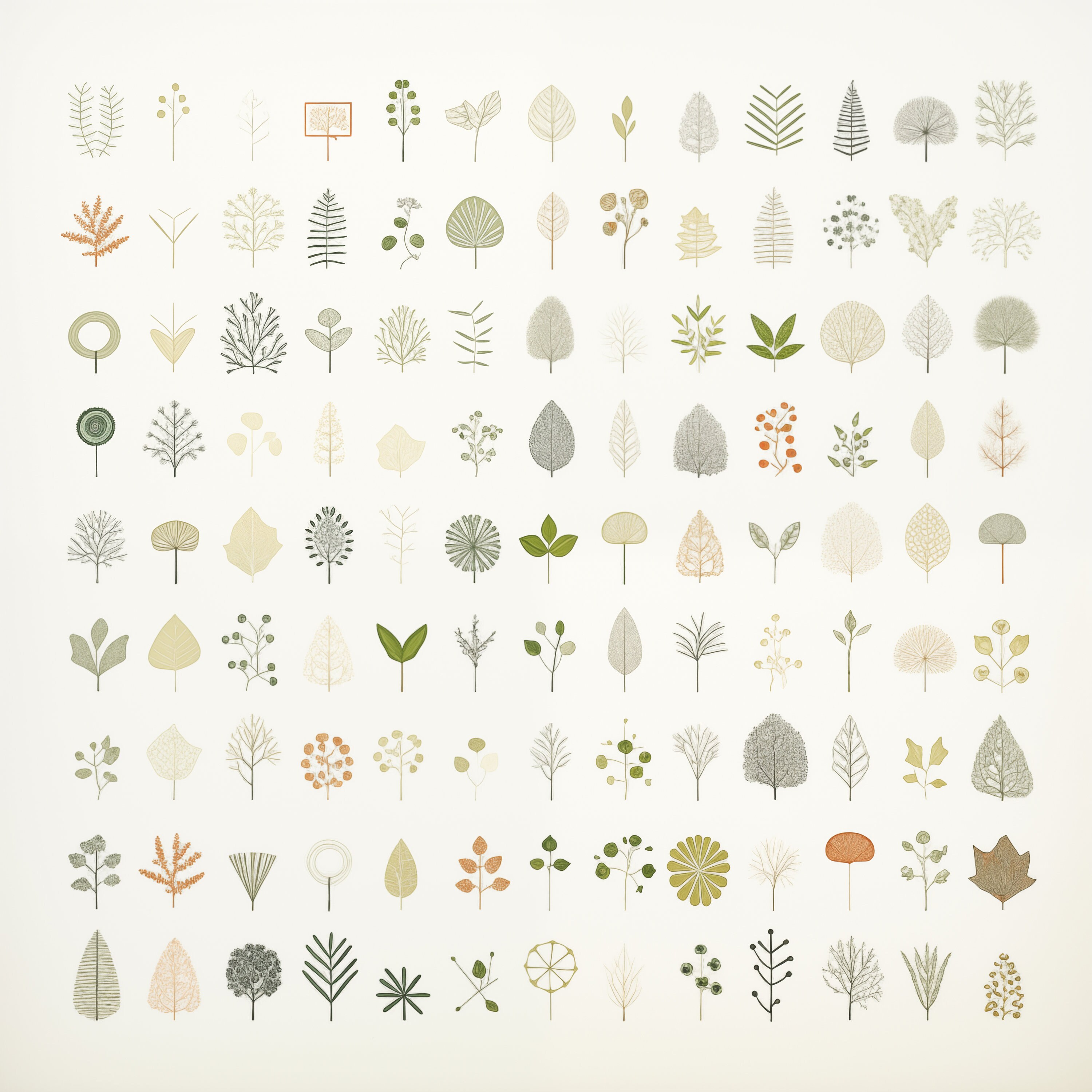 High-resolution Botanical Print Set V6 - Botanical Poster - Botanical ...