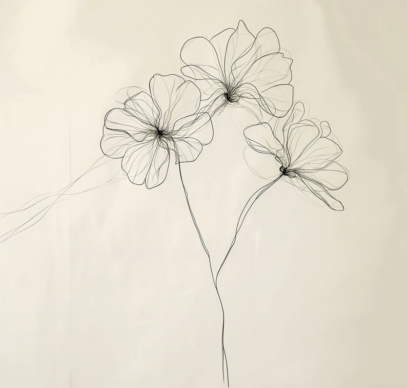 Line Art - High-resolution Botanical Print Set - Botanical Poster With ...