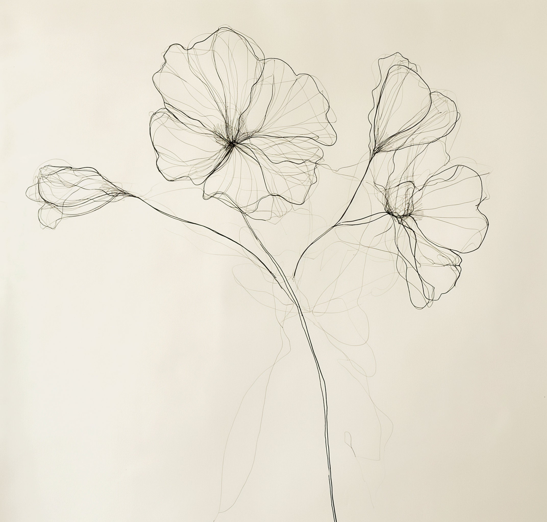 Line Art - High-resolution Botanical Print Set - Botanical Poster With ...