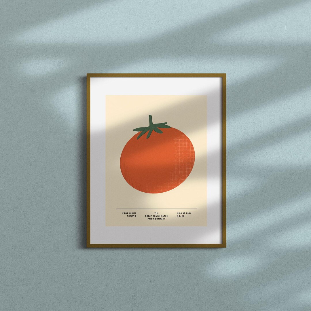 Fruit Art Print, Tomato Poster for Kids Room or Kitchen Playful Wall ...