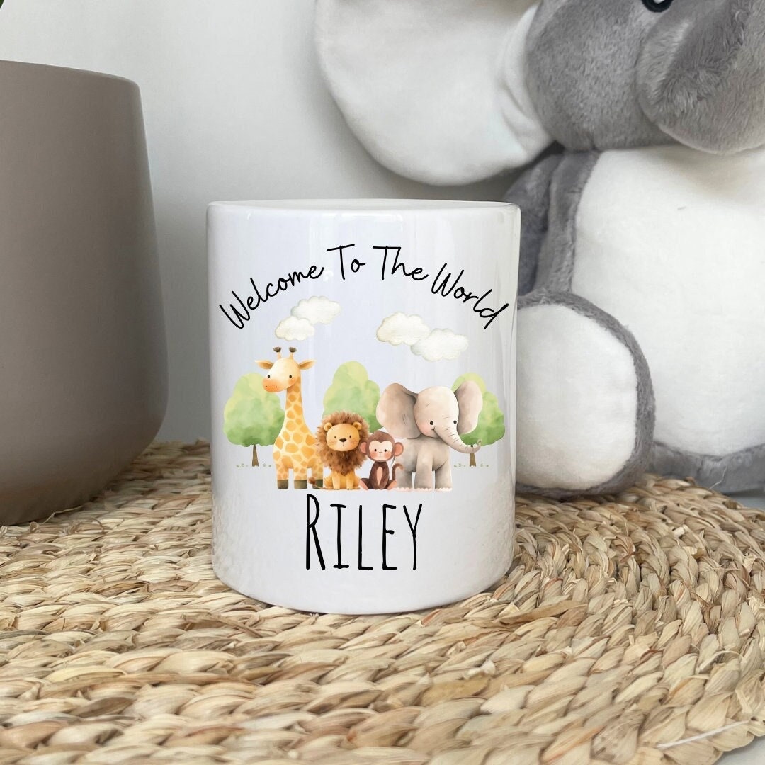 Personalised Money Box - Safari Theme - Personalised Gift - Money Box ...