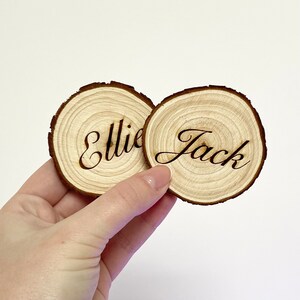 Rustic Wooden Name Placements, Name Signs, Wedding Name Signs, Woodland ...