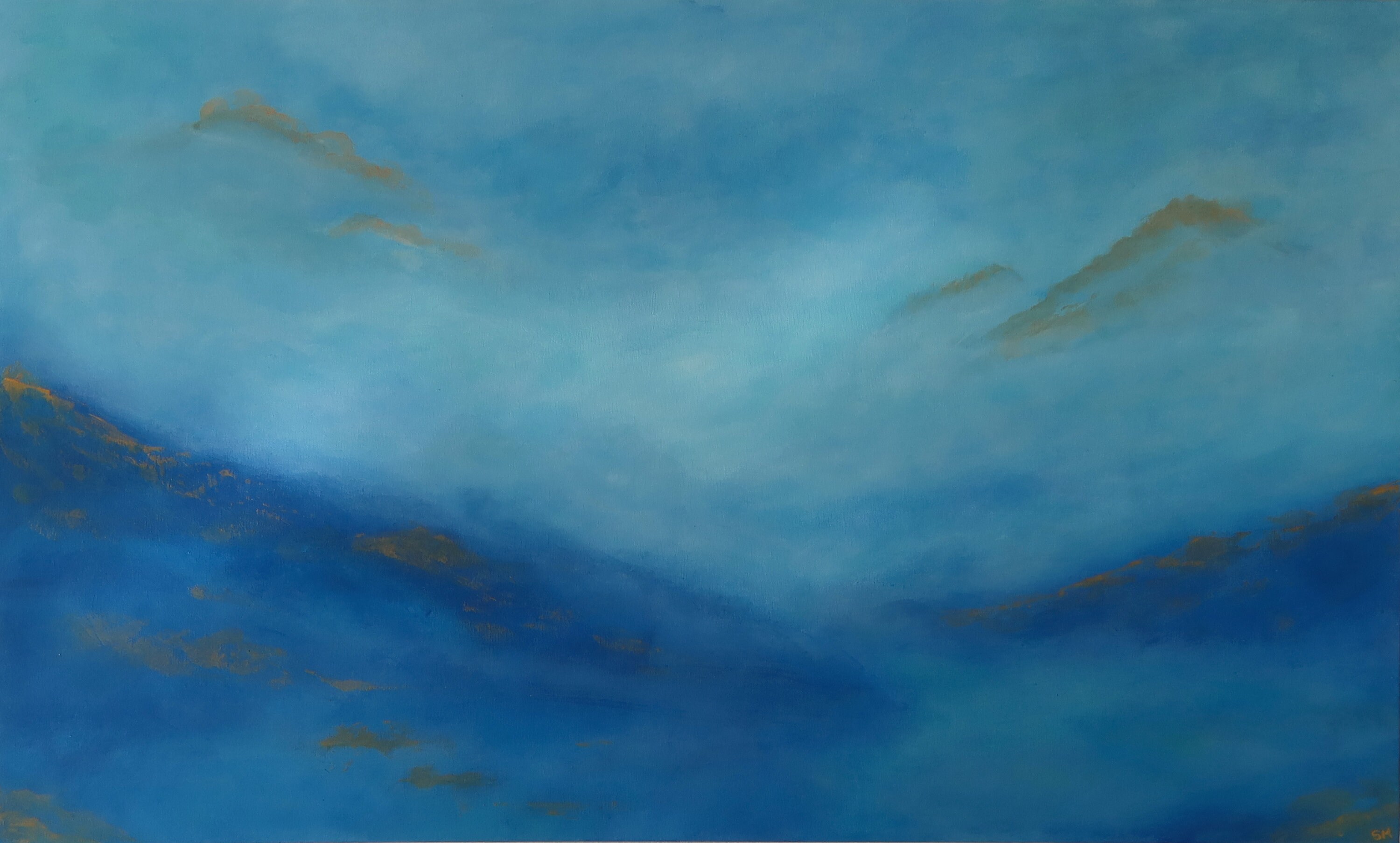 The Big Blue/ Abstract Ocean Mountain Sky Wall Art - Etsy