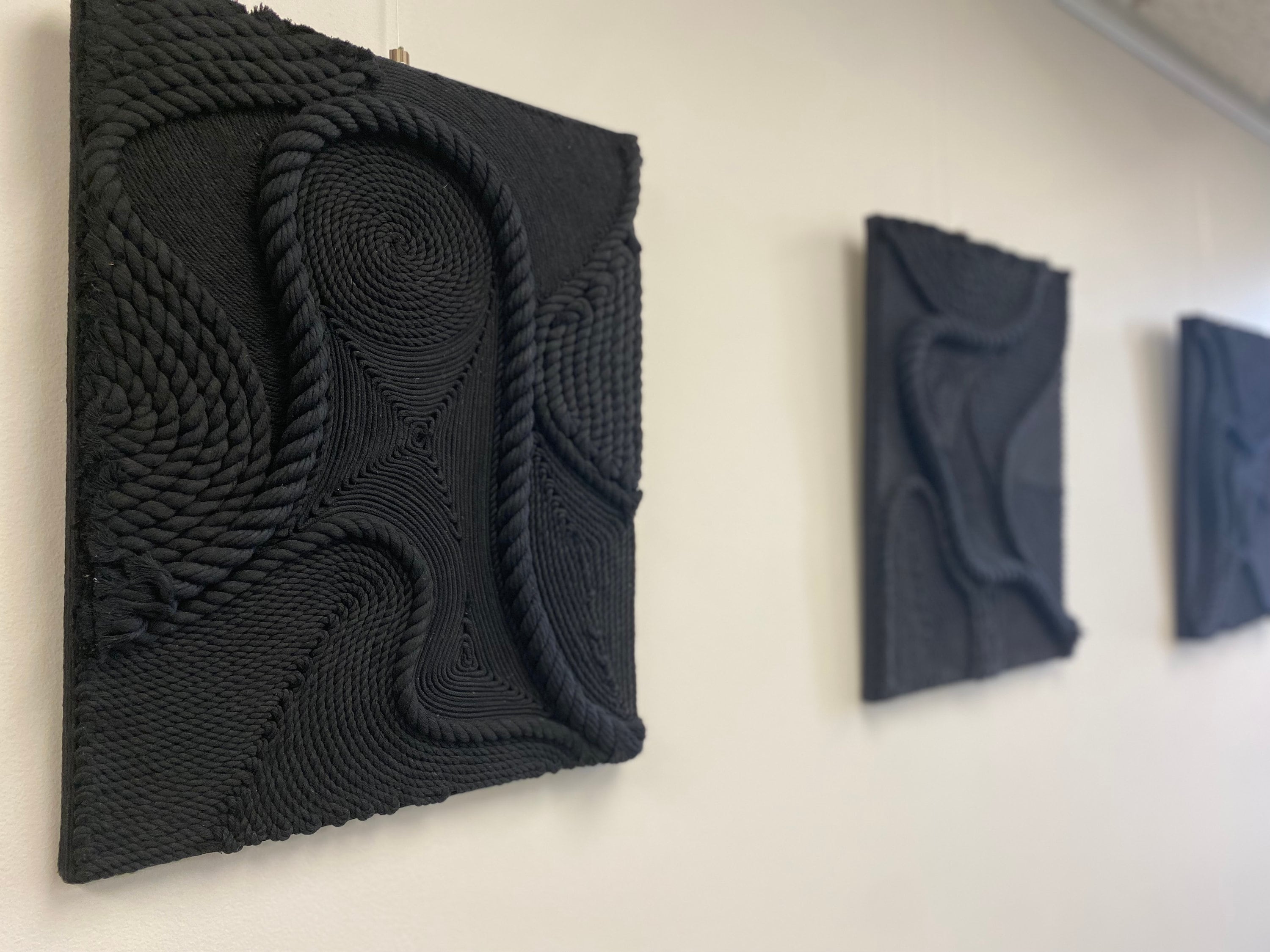 Handmade Cotton Rope Fiber Art Triptych: Modern Coastal Wall Hanging - Etsy