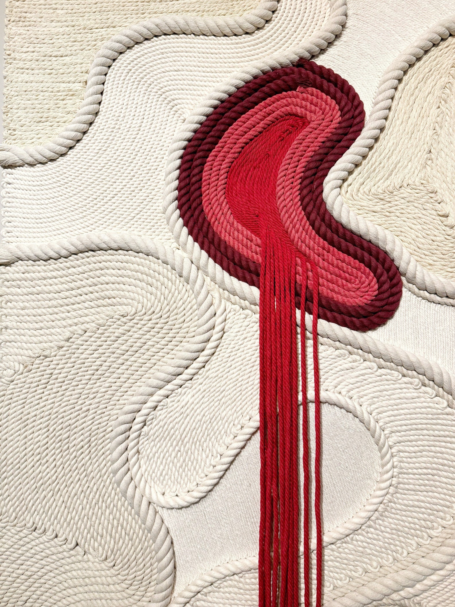 Bleeding Hearts __ Fiber Art Wall Hanging, Contemporary Art for Modern ...