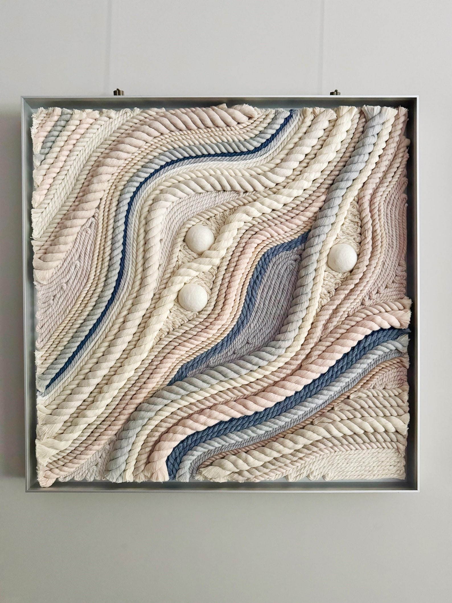Fiber Art Wall Hanging: Triptych Cotton Rope, Modern Home Decor - Etsy