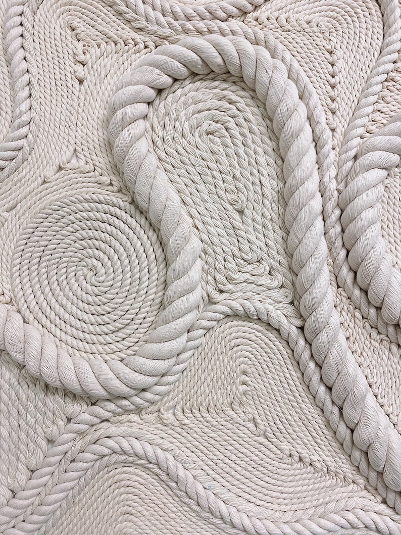 Fiber Art Wall Hanging, Handmade, Natural Cotton Rope - Etsy