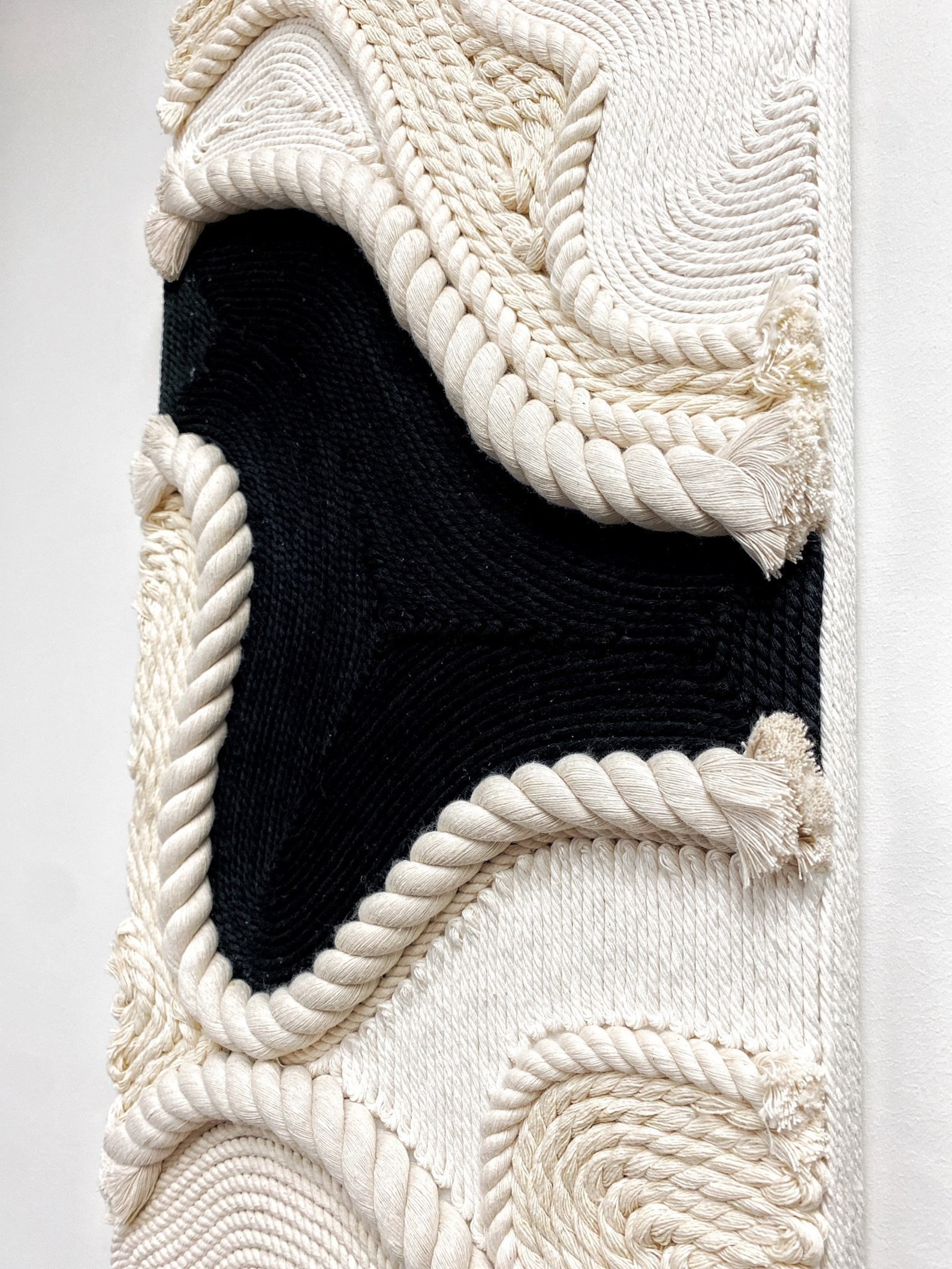 Fiber Art Wall Hanging, Handmade, Natural Cotton Rope - Etsy