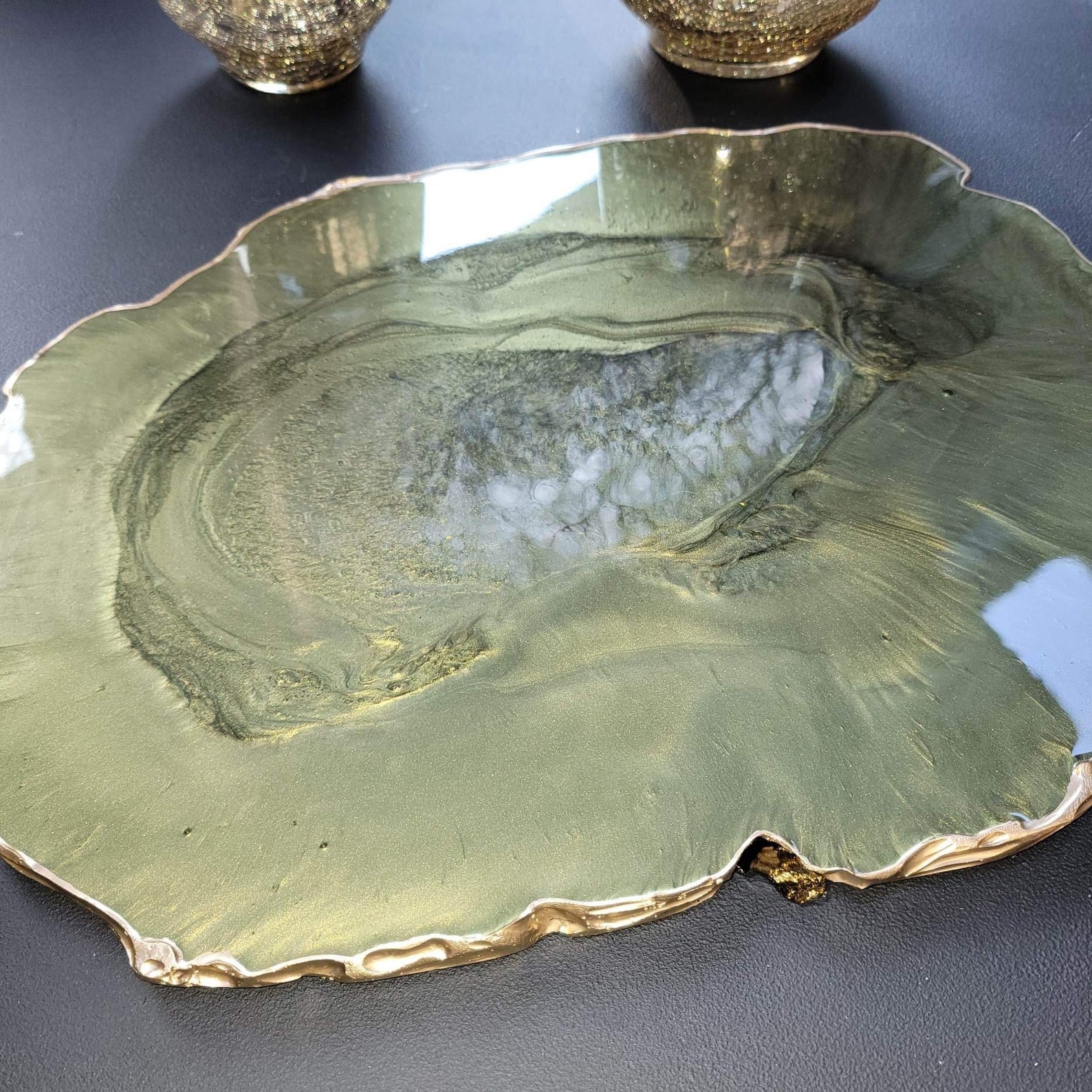 Custom Made, Geode Inspired Resin Accent Tray, Home Decor, Display Tray ...