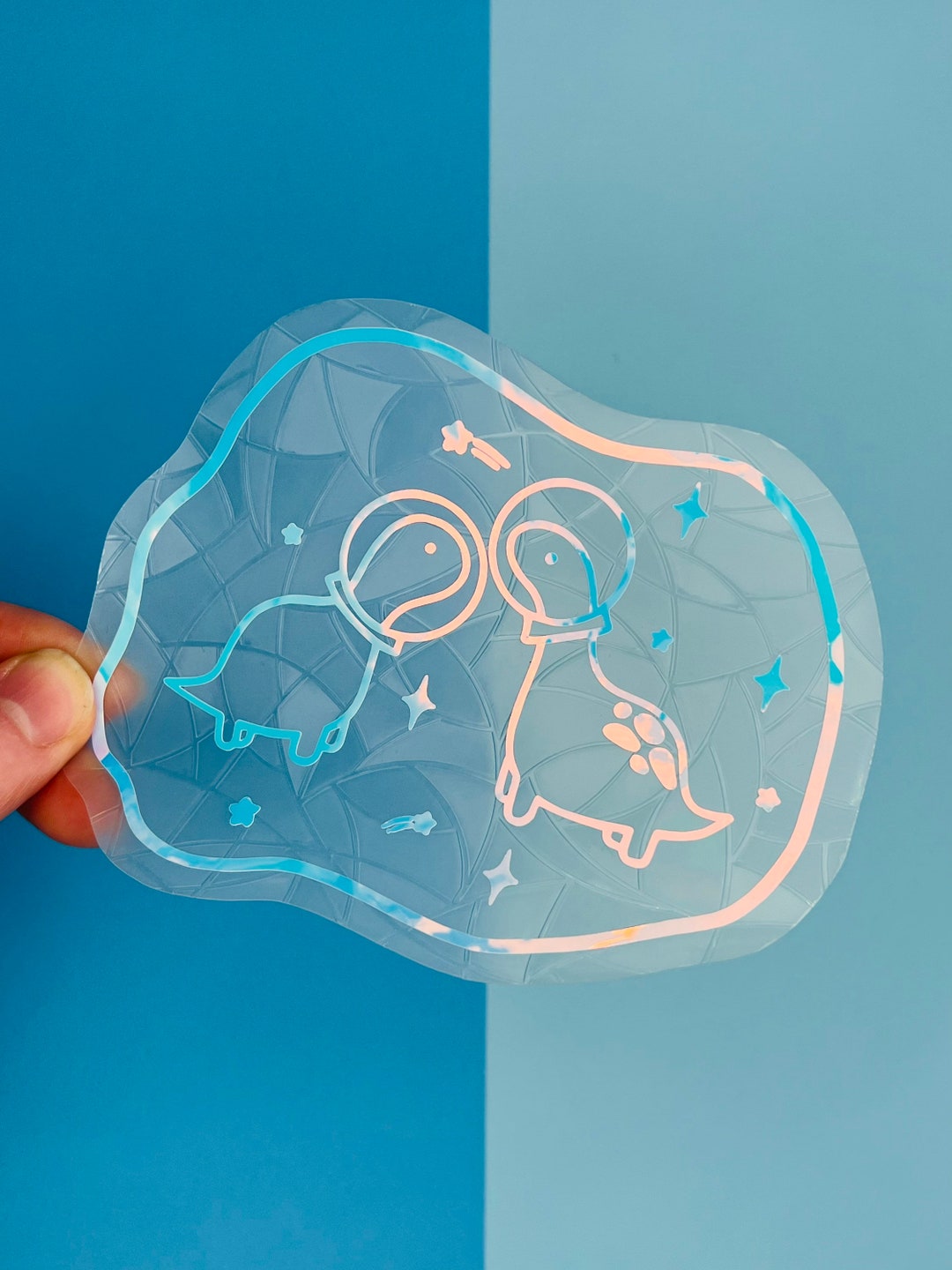 Space Dinos Suncatcher // Window Decal, Suncatcher Sticker, Rainbow ...