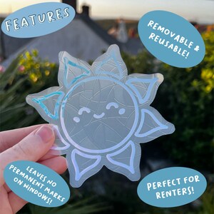 Happy Sun Suncatcher // Window Decal, Suncatcher Sticker, Renter ...