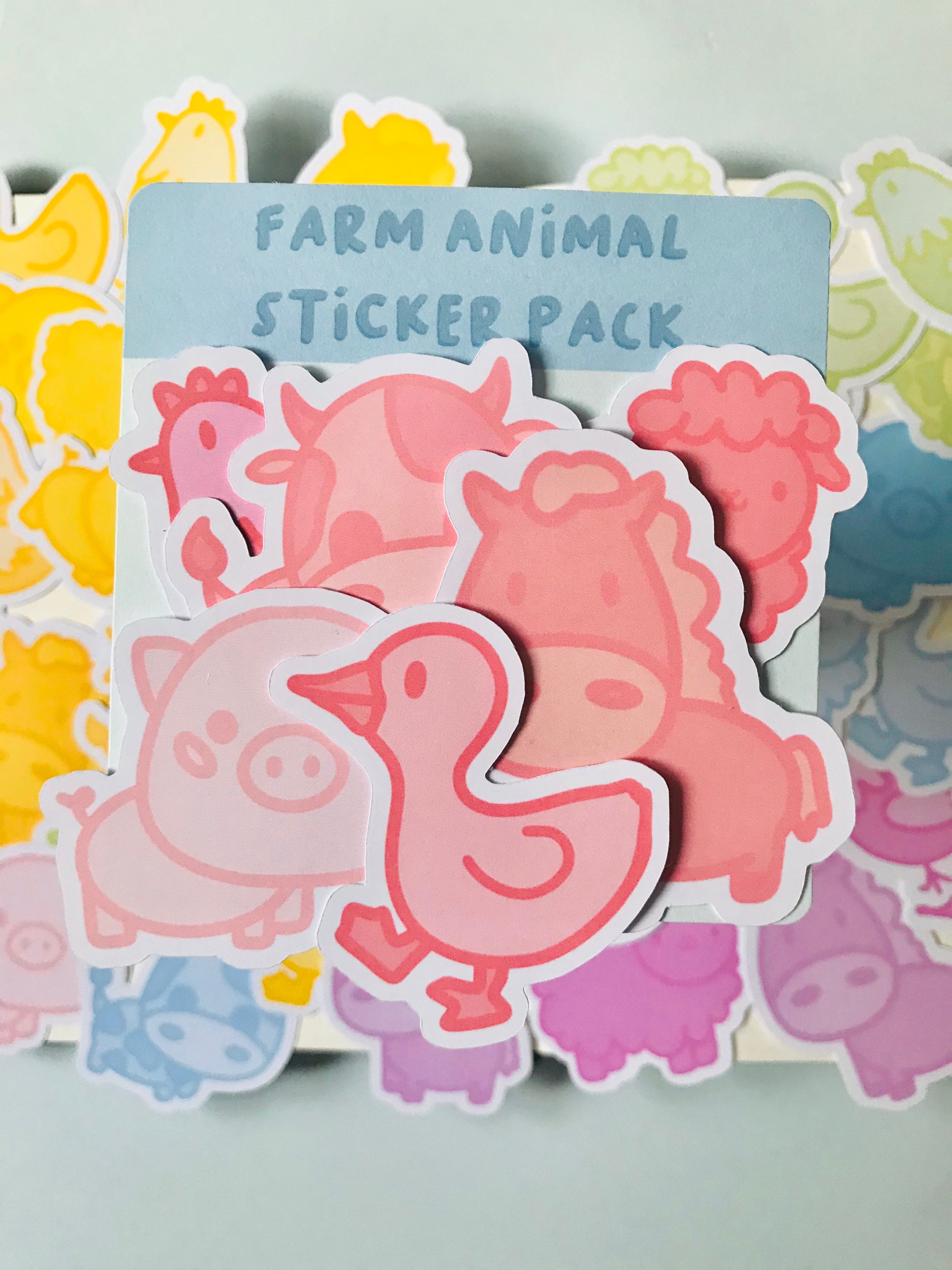 Farm Animal Sticker Packs Sticker Sets Farm Animals Cute | Etsy