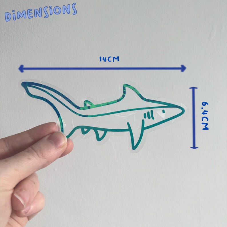 Colin the Shark Suncatcher Sticker: Sealife Rainbow Maker Window Decal ...