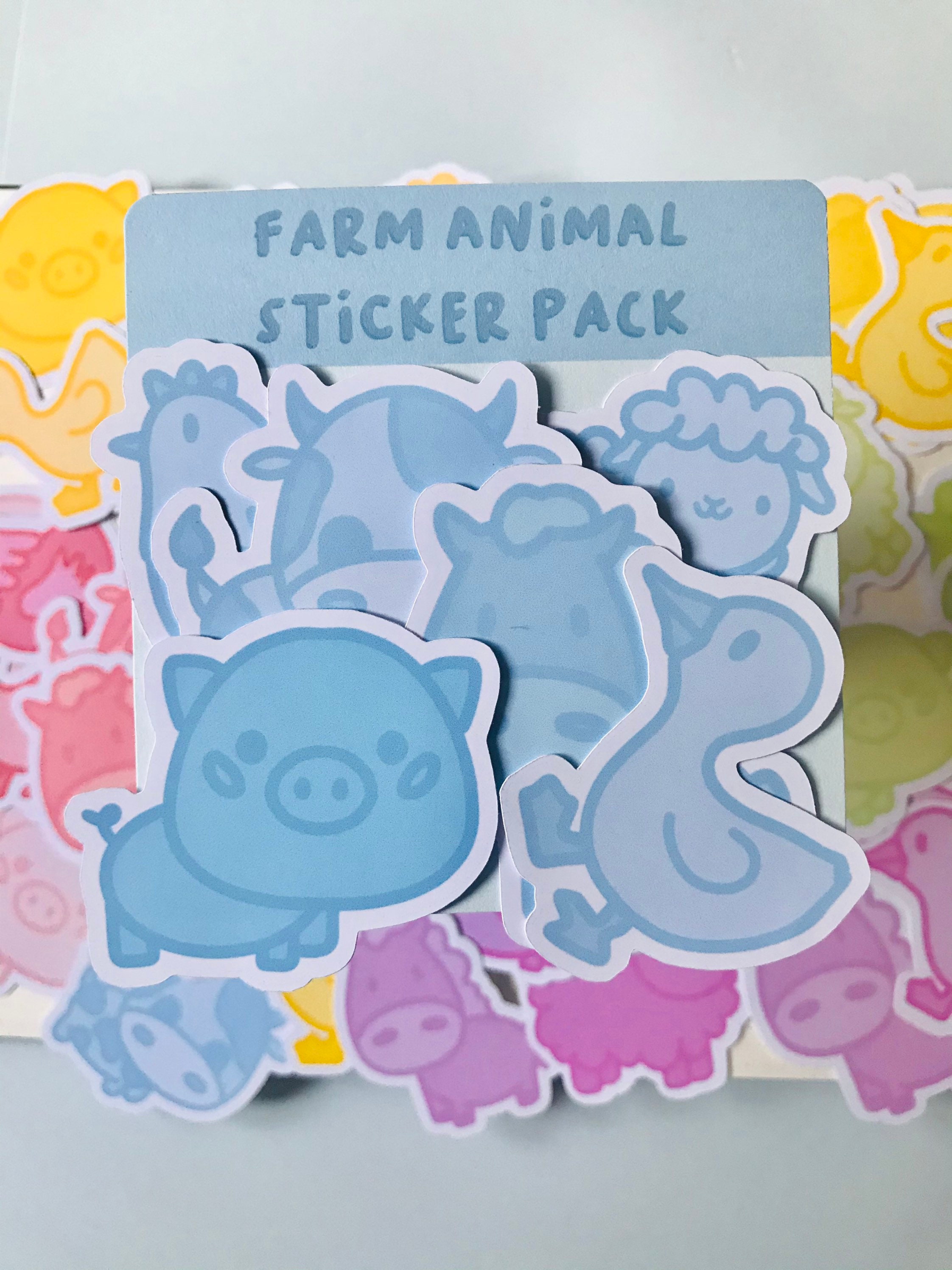 Farm Animal Sticker Packs Sticker Sets Farm Animals Cute | Etsy