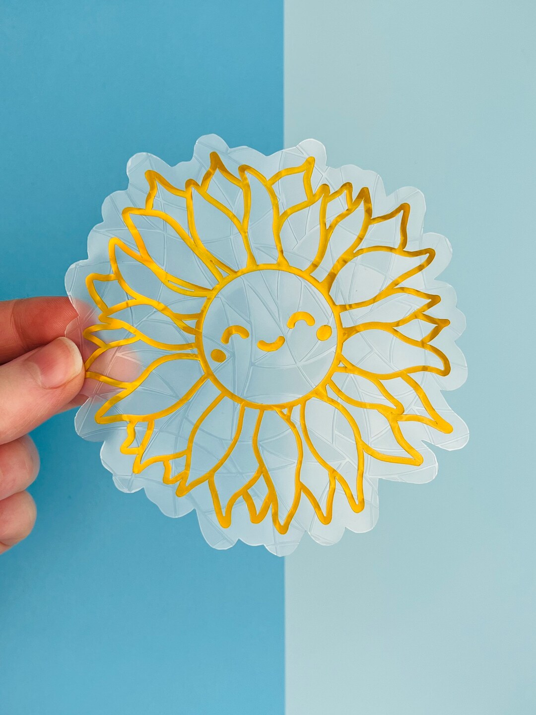 Sunflower Suncatcher // Window Decal, Suncatcher Sticker, Rainbow Maker ...