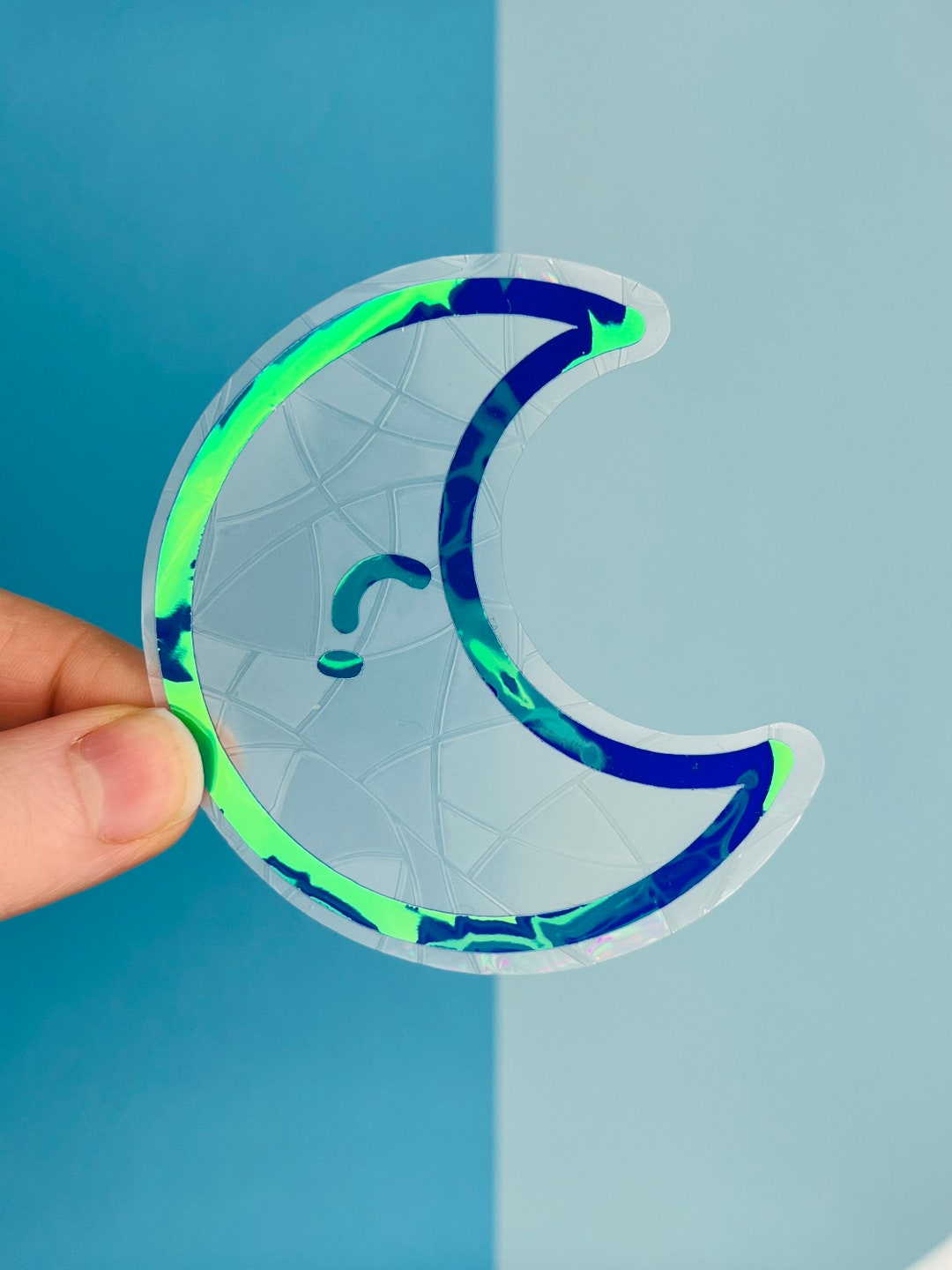 Mini Moon Suncatcher // Suncatcher Sticker, Window Decal, Rainbow Maker ...