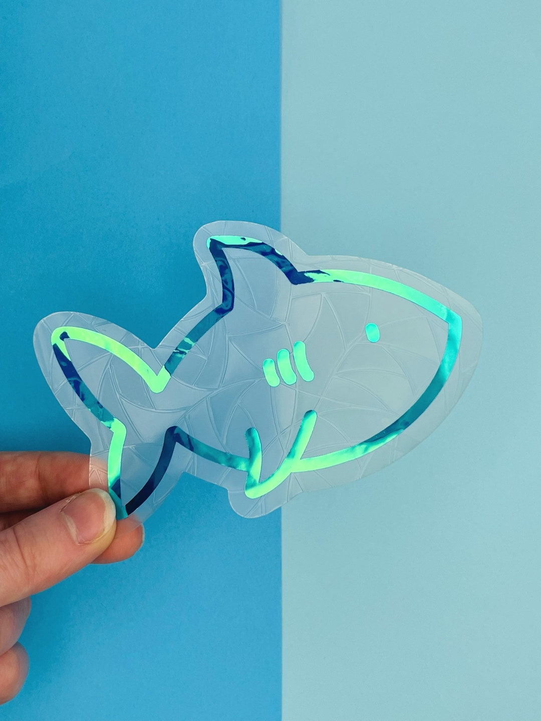 Seb the Shark Suncatcher // Window Decal, Suncatcher Sticker, Rainbow ...