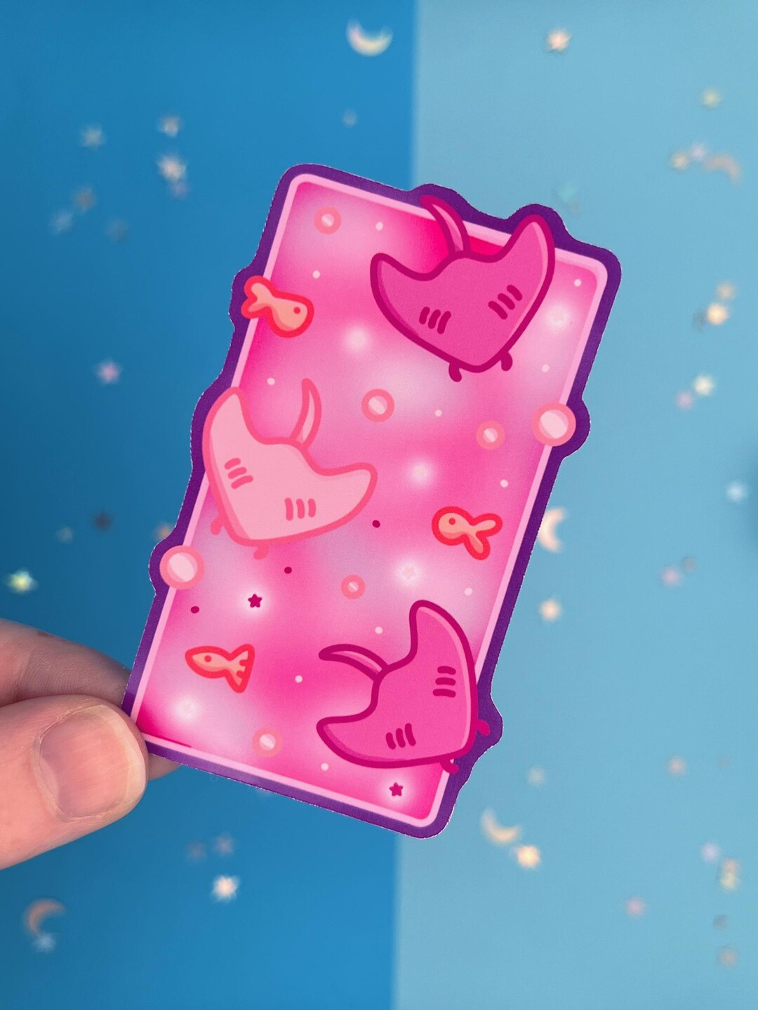 Pink Stingray Squad Glossy Sticker: Sealife Die Cut Sticker - Etsy