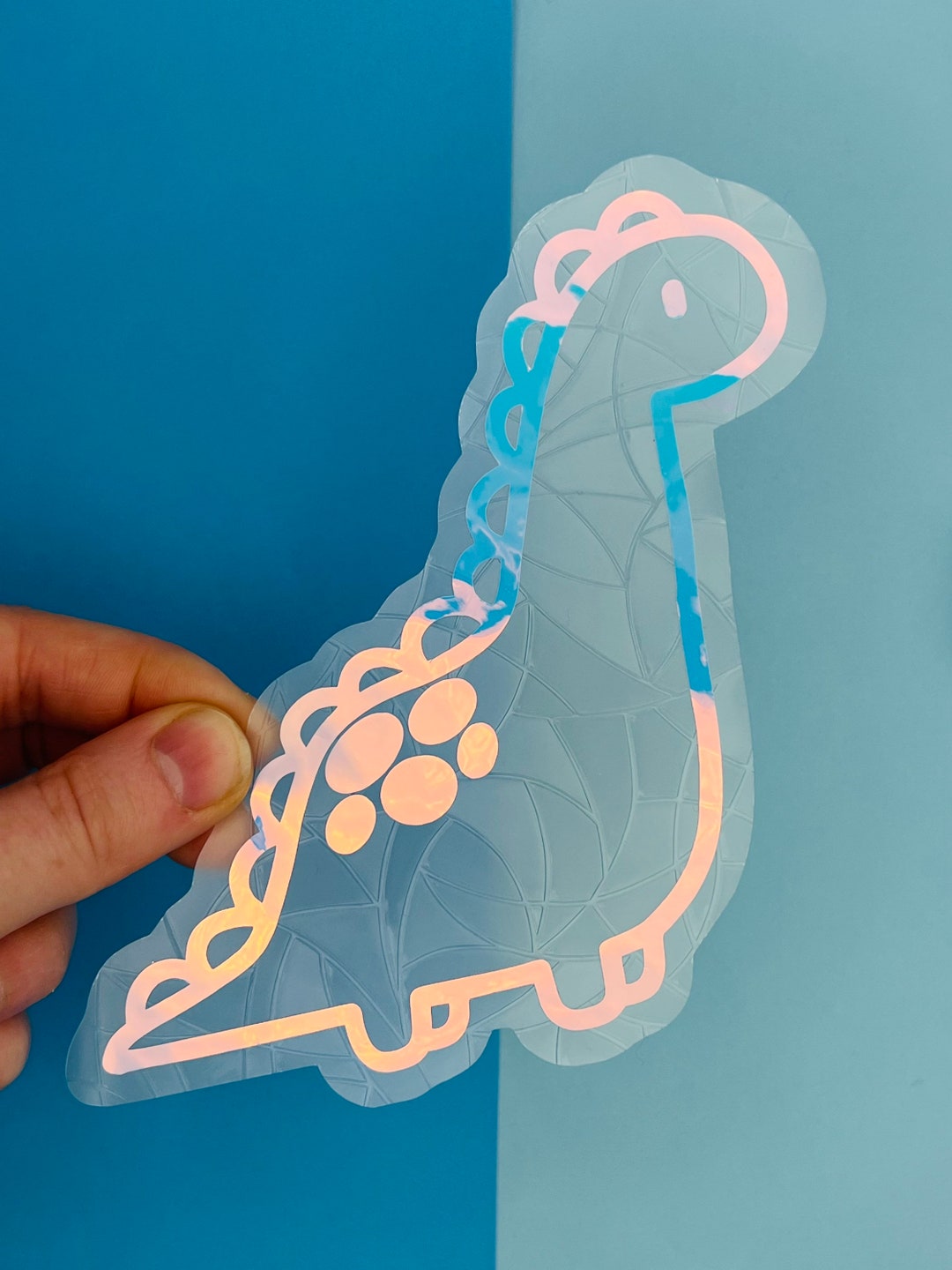 Stomp the Dino Suncatcher // Window Decal, Suncatcher Sticker, Rainbow ...