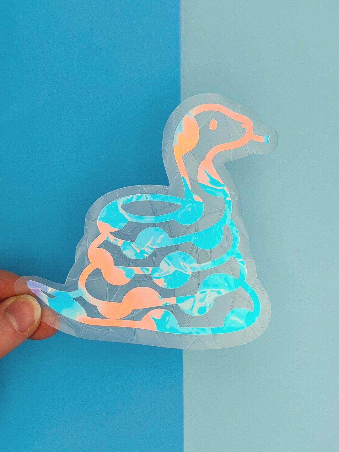Snake Suncatcher // Window Decal, Suncatcher Sticker, Rainbow Maker ...