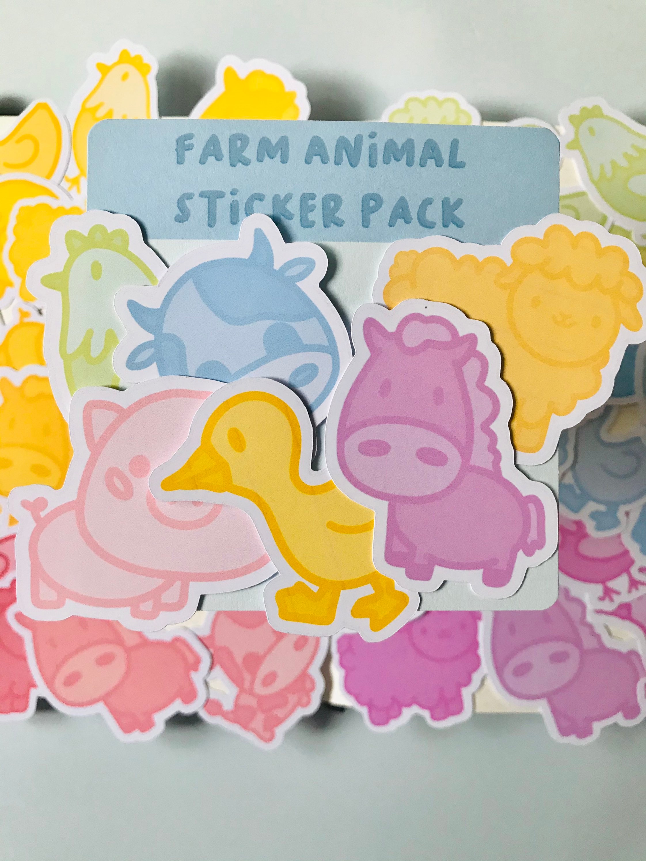 Farm Animal Sticker Packs Sticker Sets Farm Animals Cute | Etsy