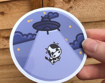 Cow Abduction Sticker - Etsy