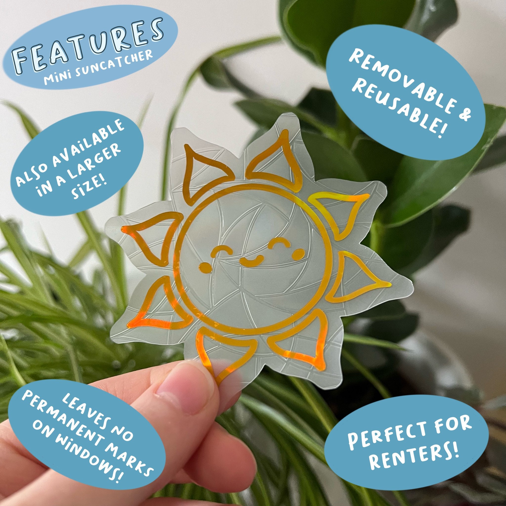 Mini Sun Suncatcher // Suncatcher Sticker Window Decal - Etsy