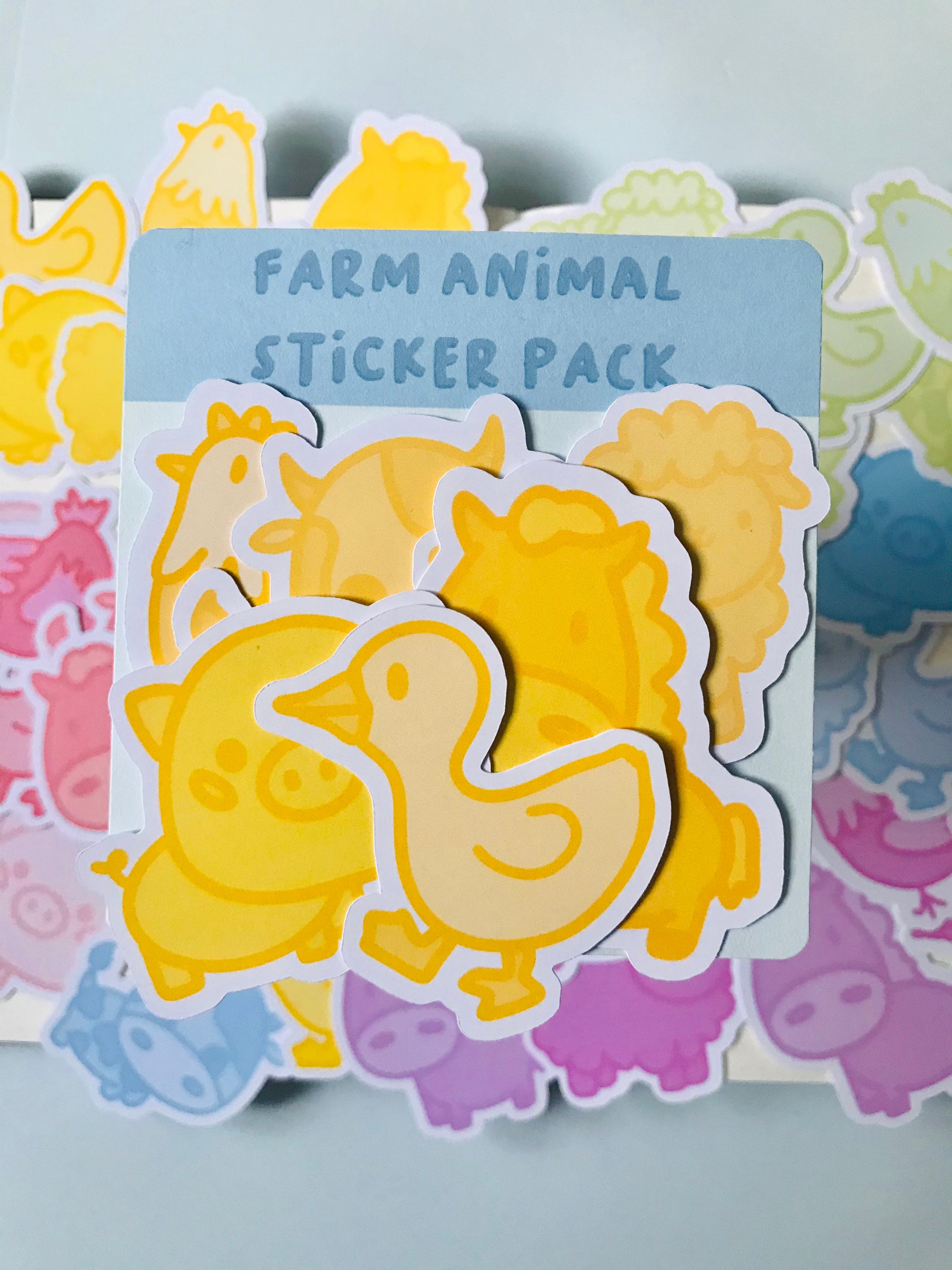 Farm Animal Sticker Packs Sticker Sets Farm Animals Cute | Etsy