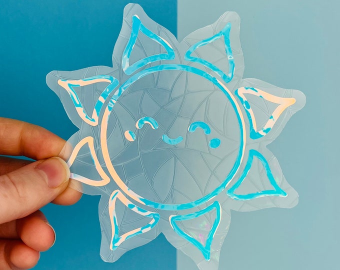 Happy Sun Suncatcher // Window Decal Suncatcher Sticker - Etsy UK