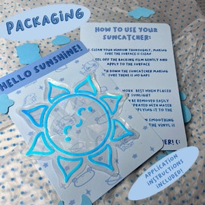 Happy Sun Suncatcher // Window Decal, Suncatcher Sticker, Renter ...