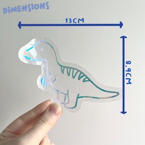 Clive the Dino Suncatcher // Window Decal, Suncatcher Sticker, Rainbow ...