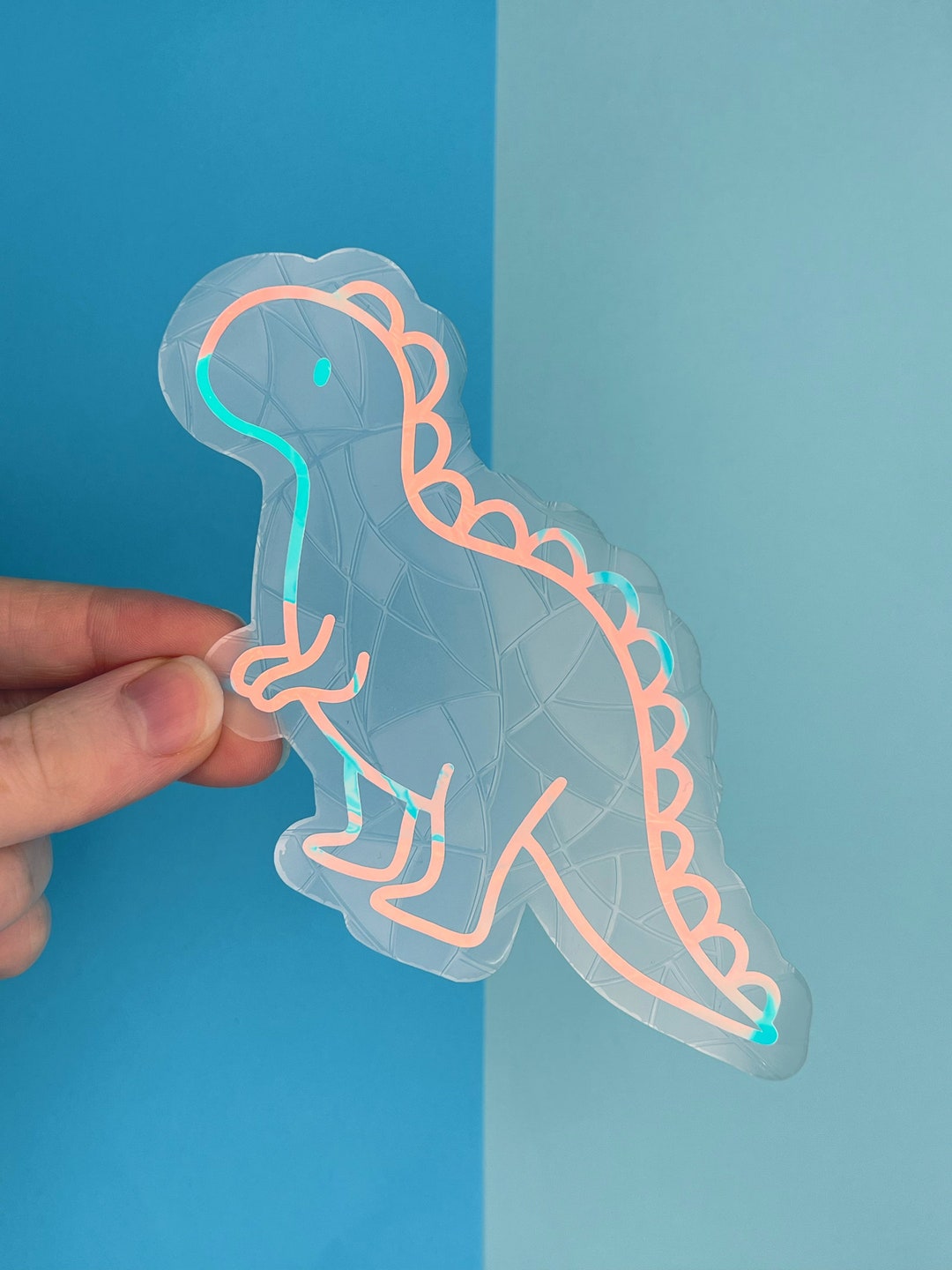 Bonnie the Dino Suncatcher Decal // Rainbow Window Cling, Dino Window ...